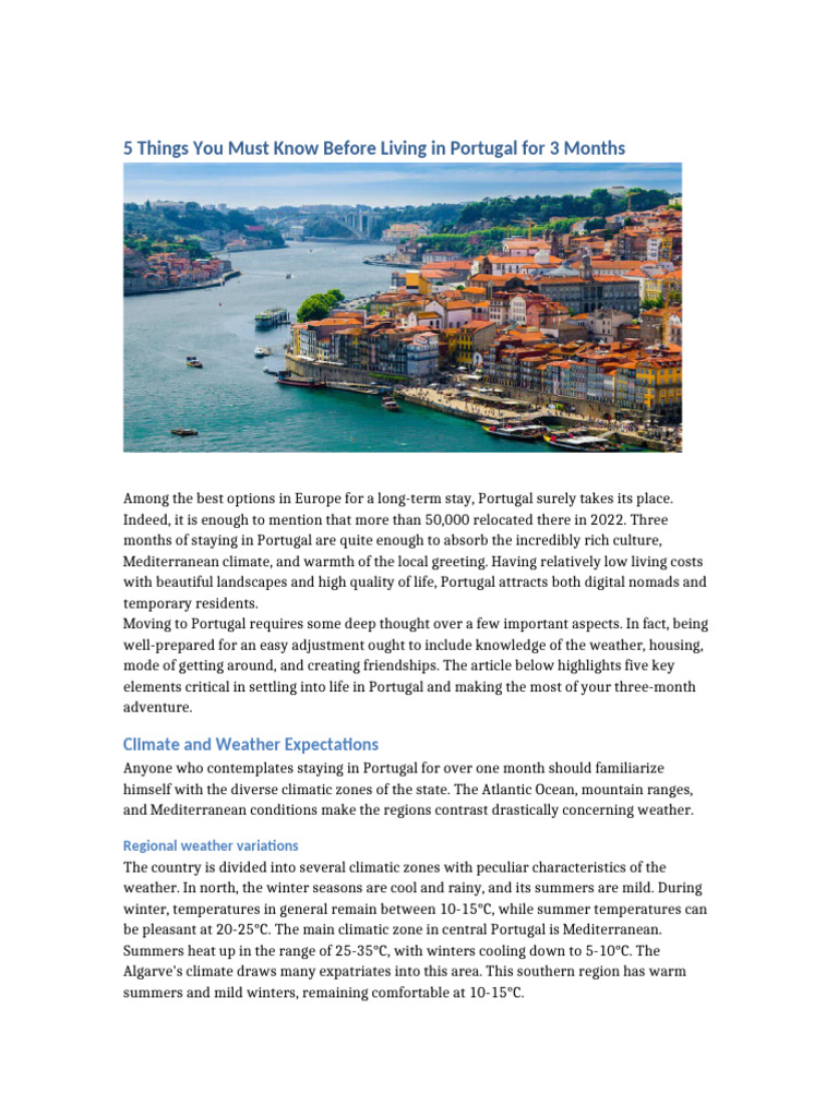 Essential Tips for 3 Months in Portugal | PDF | Cost Of Living | Portugal