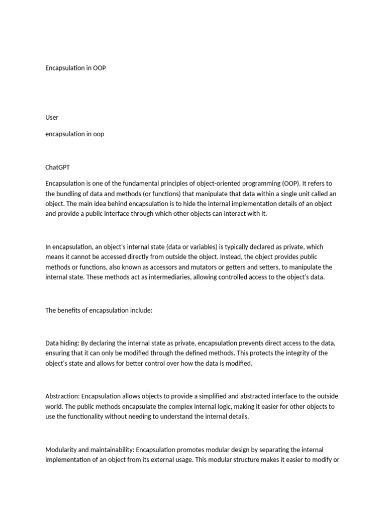 Encapsulation in C++ | PDF | Art | Computers