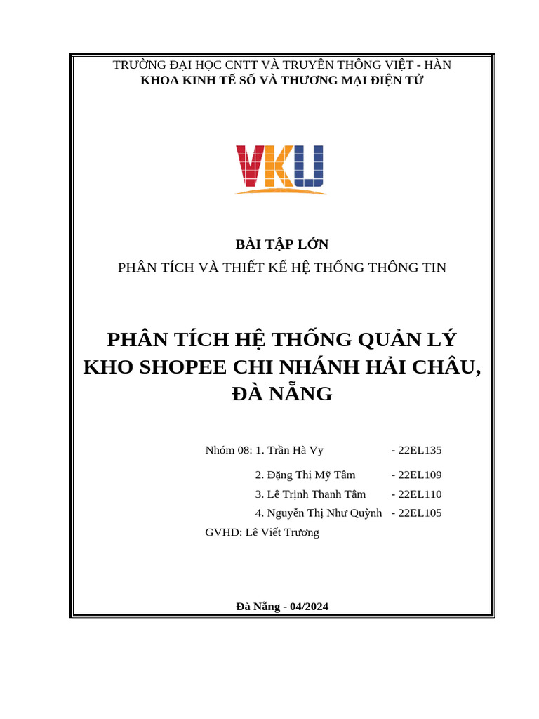 Phân tích thiết kế httt | PDF