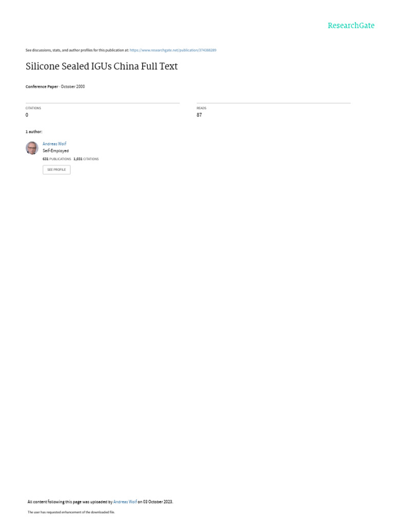 Silicone Sealed IGUs China Full Text | PDF | Building Engineering ...