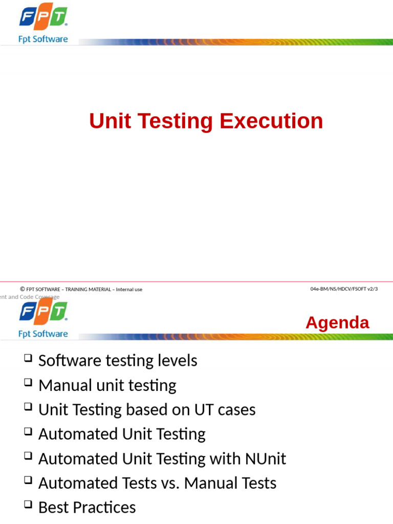 Lesson 4_UT Execution | PDF | Unit Testing | Software Engineering