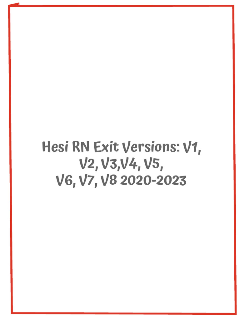 Hesi Exit RN 1 | PDF | Pneumonia | Intravenous Therapy