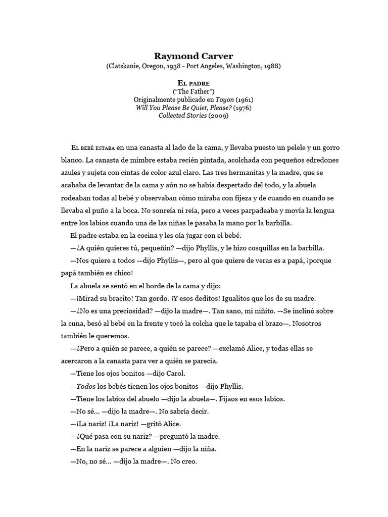 El Padre - Raymond Carver | PDF | Artes del Lenguaje y Comunicación | Arte