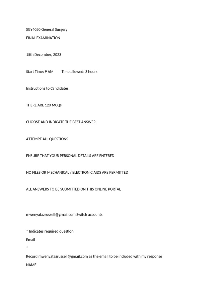 ZACOMS SBA Exam 2023 Fully Answered | PDF | Shock (Circulatory ...