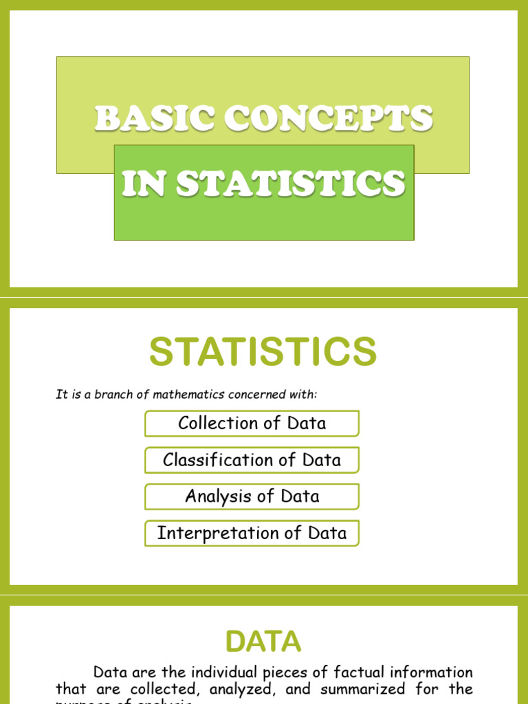 Key Concepts in Statistics Explained | PDF | Sampling (Statistics ...