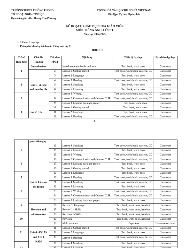 English Curriculum Plan Grade 11 | PDF | Books