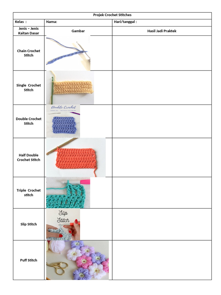LJK Projek Crochet Stitches | PDF