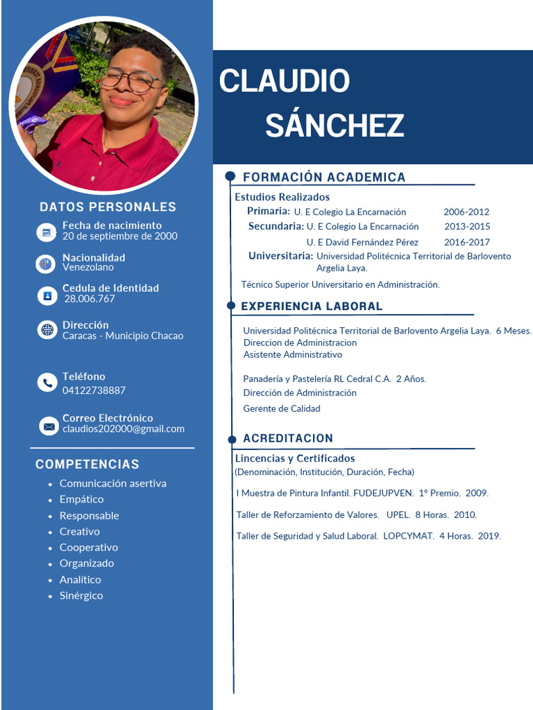 Currículum Vitae Claudio Victor Sanchez | PDF