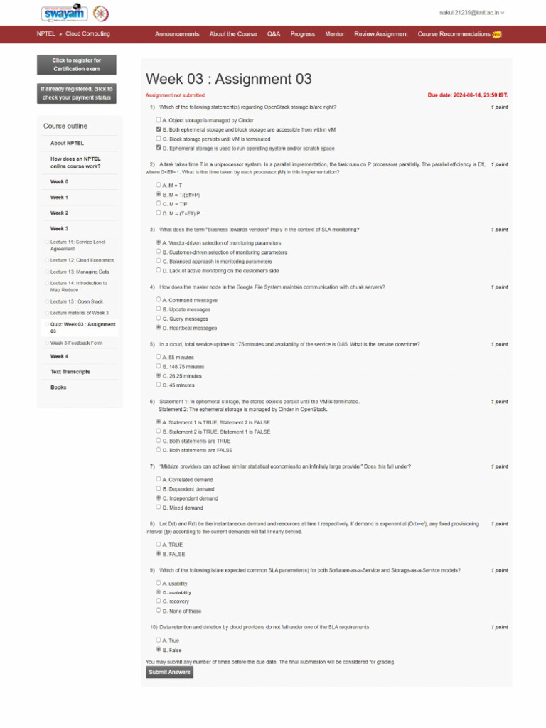 Nptel Week 3 Assignment | PDF