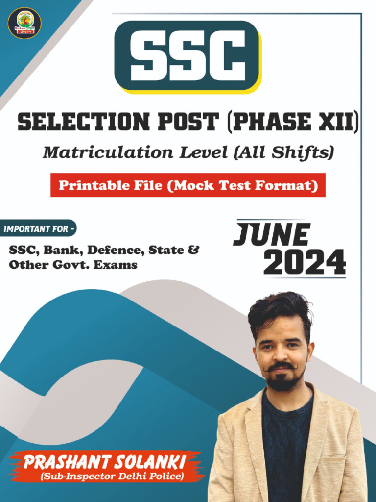 SSC Selection Post Phase XII (Matriculation) E-Book | PDF | Crimes | Crime & Violence