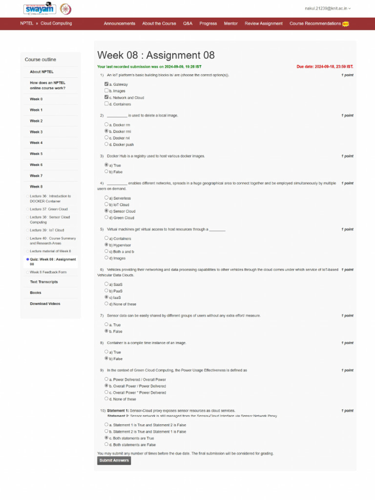 Nptel Assign 8 | PDF