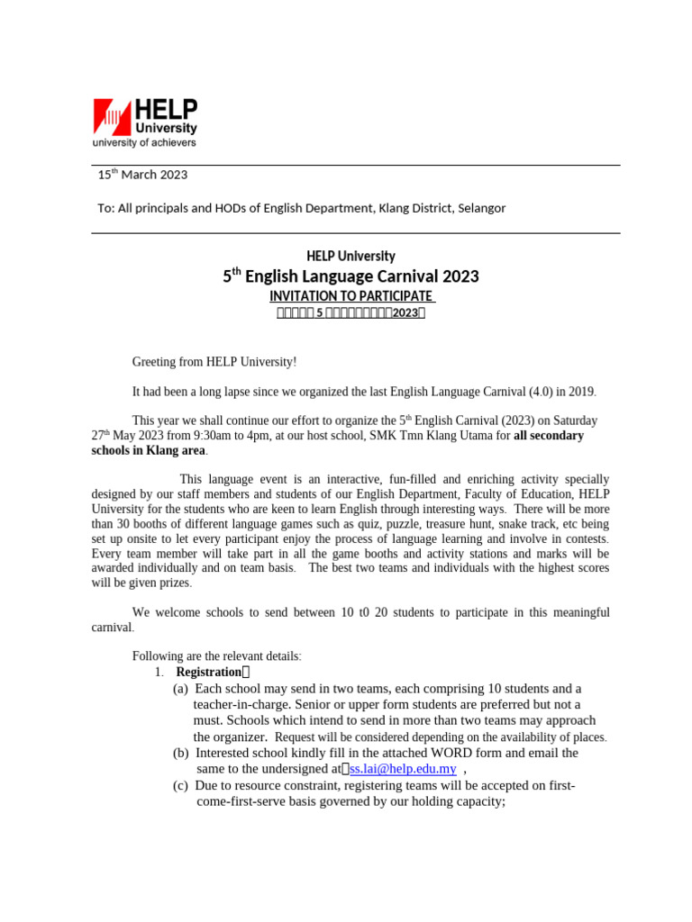 Invitation Letter 2023 | PDF | Linguistics | Human Communication