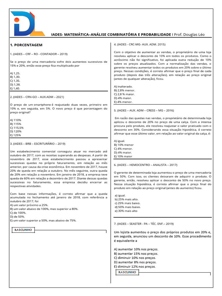 Douglas Leo Matemática Concursos Exercícios | PDF