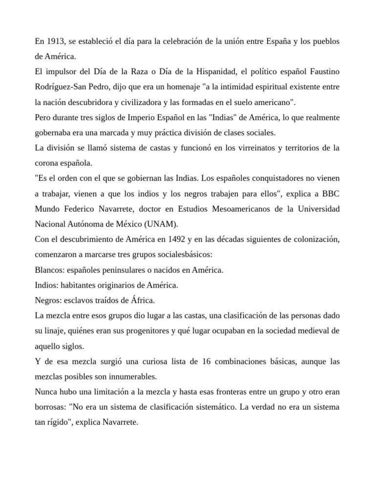 Estructura social en la época colonial | PDF | America latina