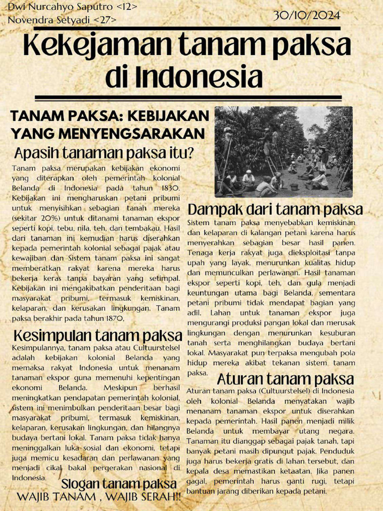 Kekejaman Tanam Paksa | PDF