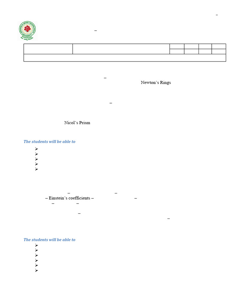 (PHYSICS) UNIT-1 (JNTUK-Meterial) | PDF | Diffraction | Optics
