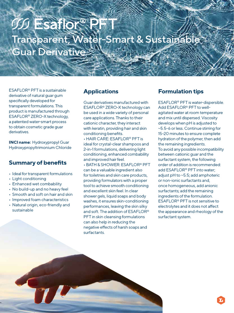 ESAFLOR® PFT Transparent, Water-Smart & Sustainable | PDF | Surfactant ...