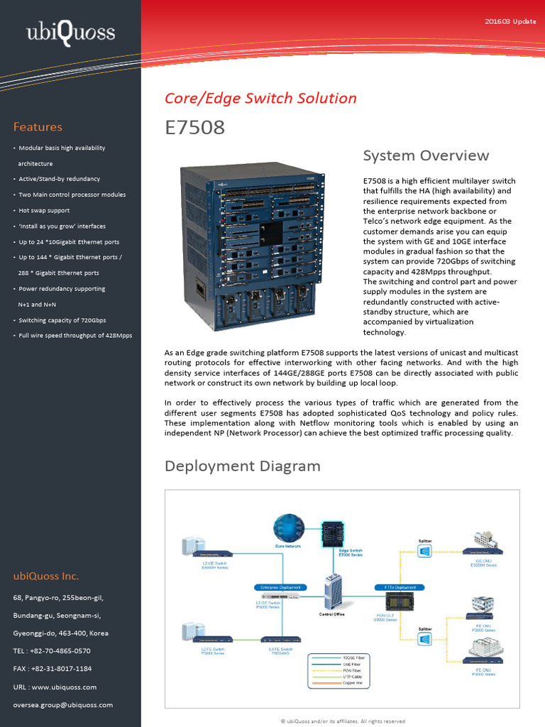 E7508 Core Edge Switch Overview | PDF | Computer Network | Network Switch