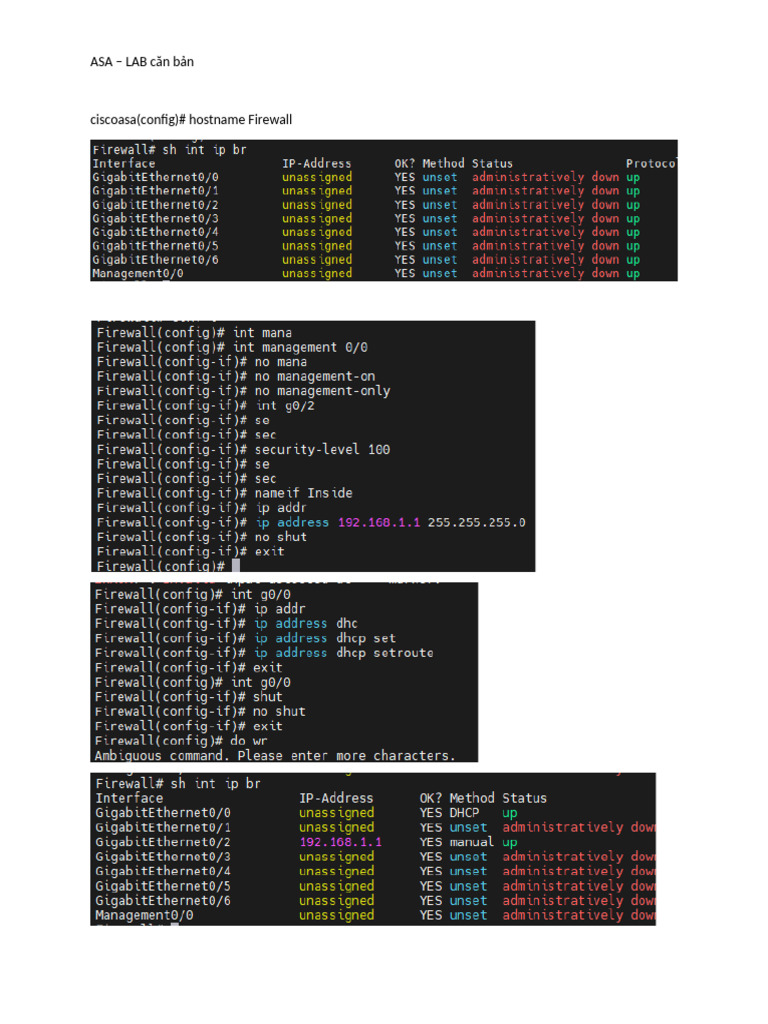 ASA - LAB căn bản | PDF