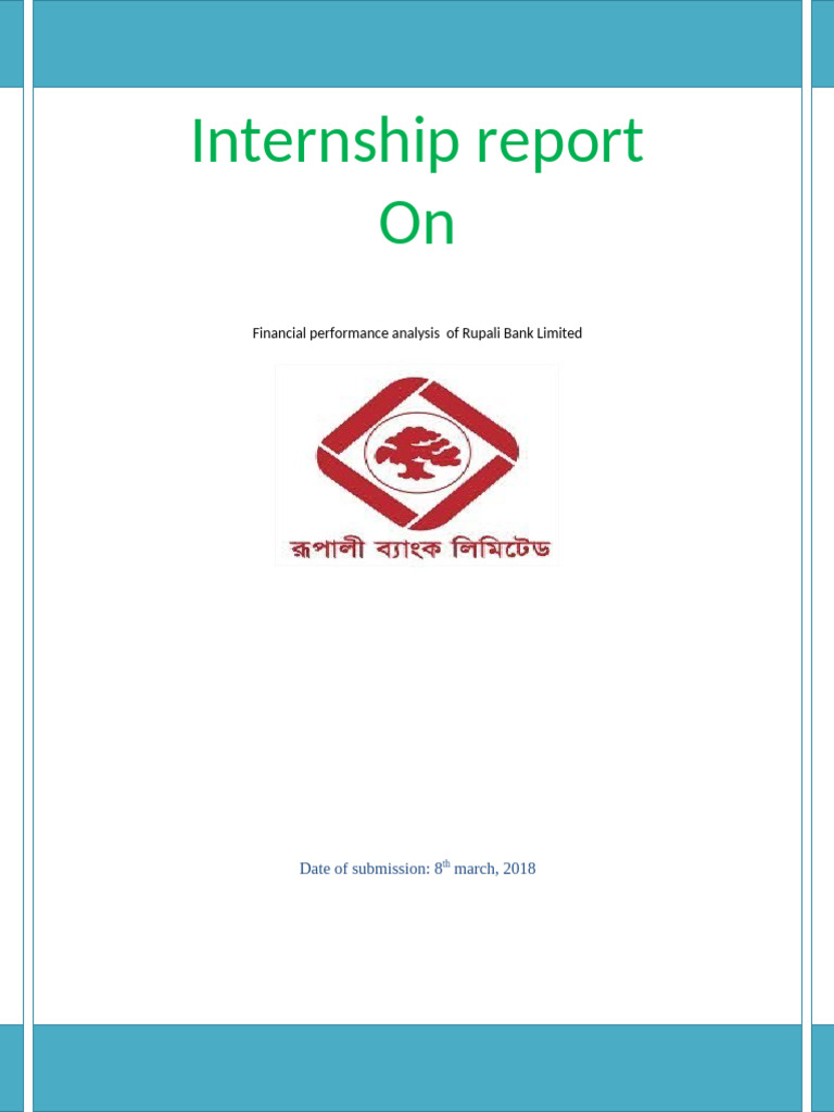 Taposh Internship Report | PDF | Coefficient Of Determination | Banks