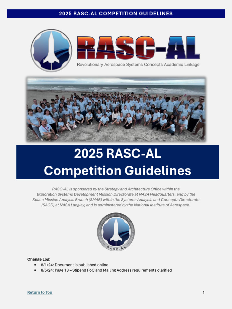 2025 RASC AL Competition Guidelines | PDF | Moon | Robotics