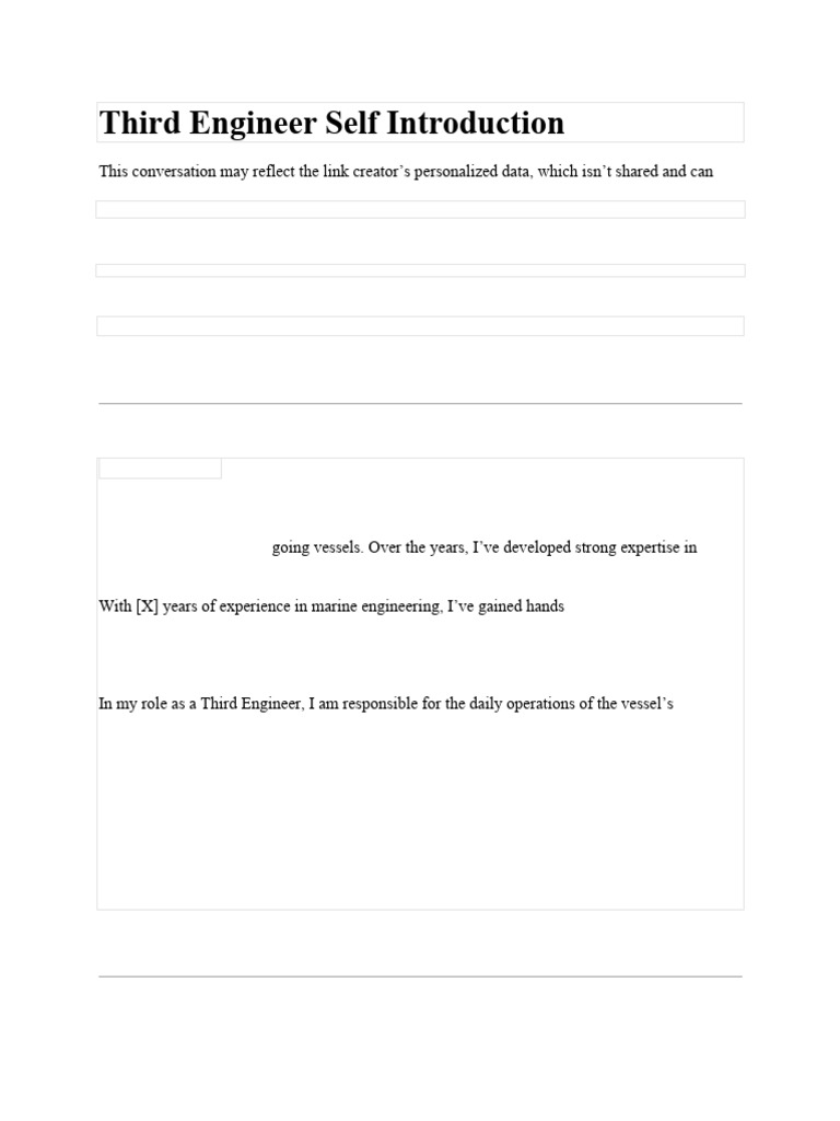 Life of Third Engineer - Info From ChatGPT | PDF | Ships | Disciplines