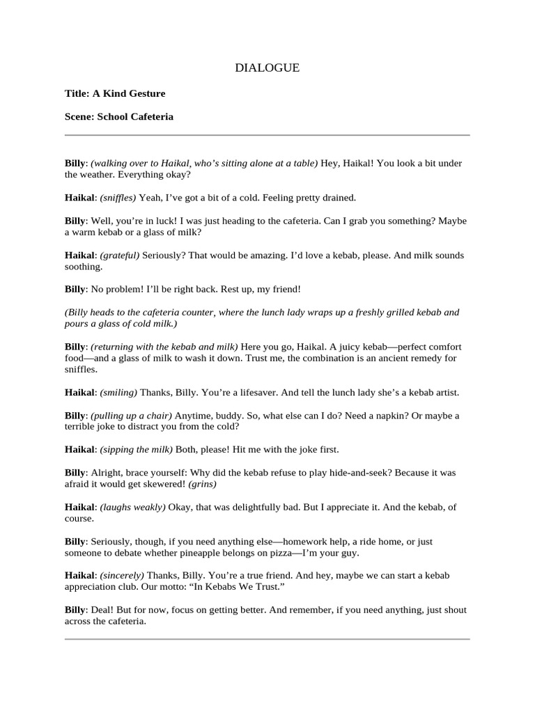 Dialogue (Assignment 1) | PDF