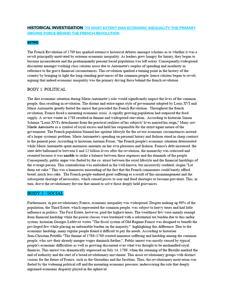 Economic Inequality and the French Revolution | PDF | French Revolution ...