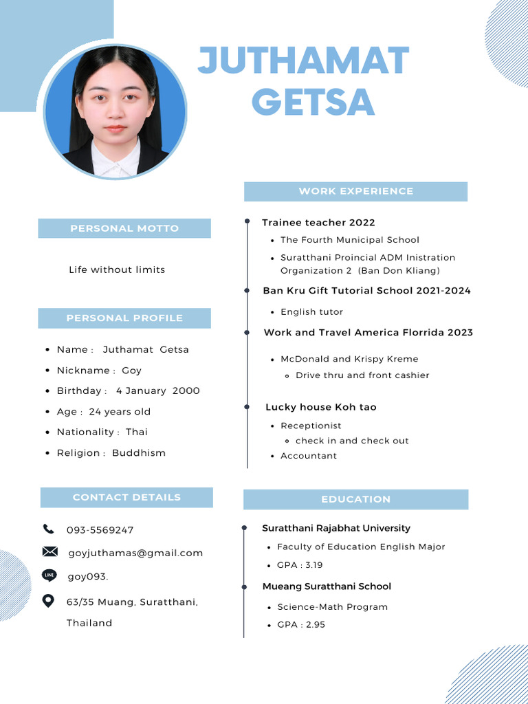 Resume Juthamat | PDF