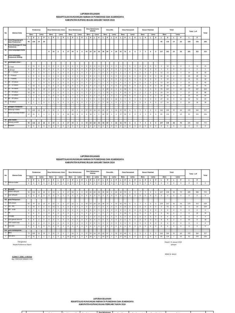 Kunjungan Harian 2024-4 | PDF