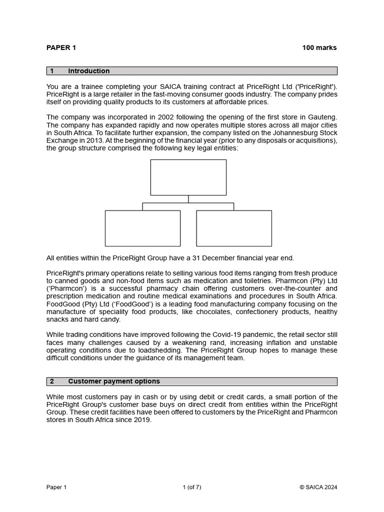 ITC June 2024 Paper 1 Question 1 PriceRight | PDF | Fair Value | Equity ...