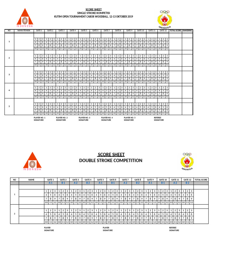 006 - Score Sheet Stroke | PDF