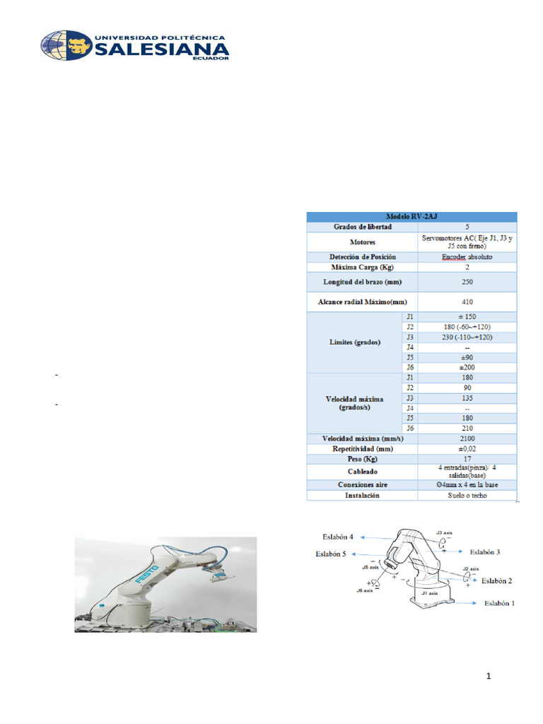 Informe Caracterizaciòn | PDF | Robot | Robótica