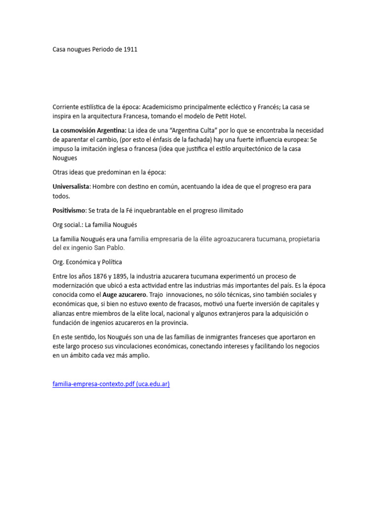 Casa Nougues: Arquitectura y Contexto | PDF
