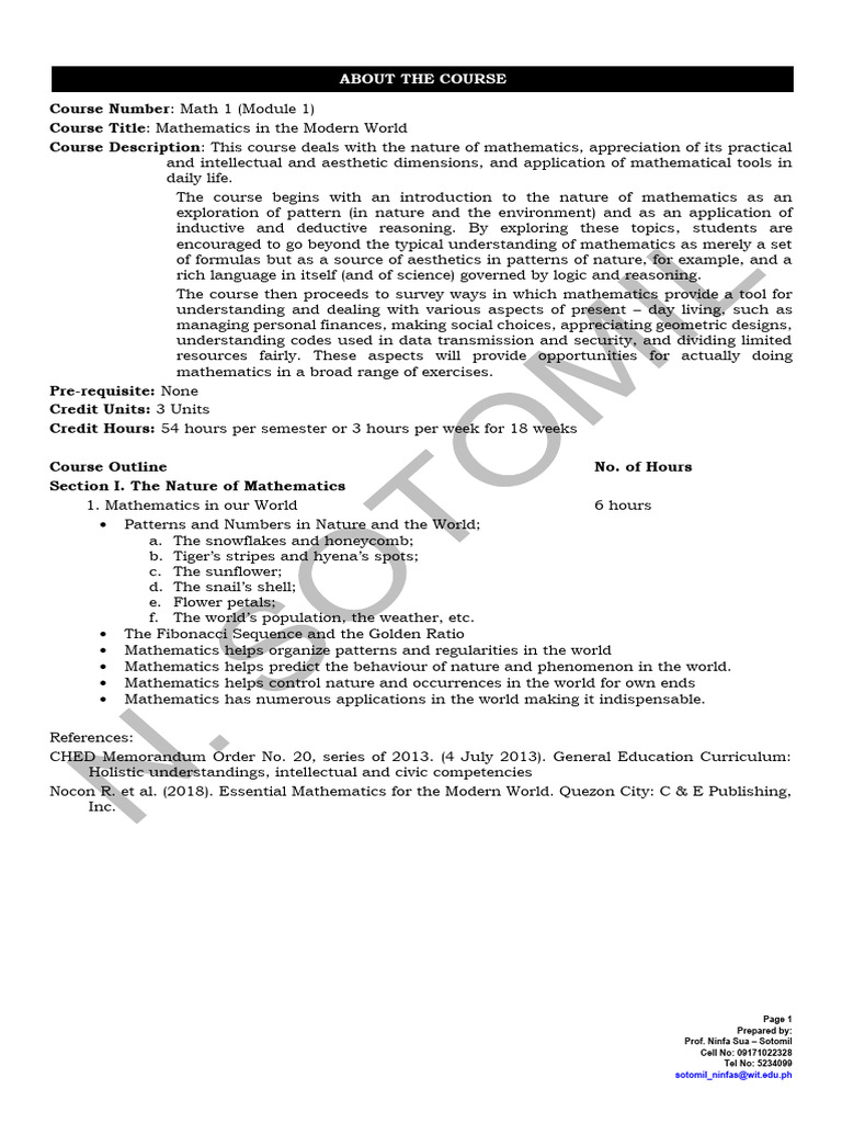 Module 1 | PDF | Pattern | Mathematics