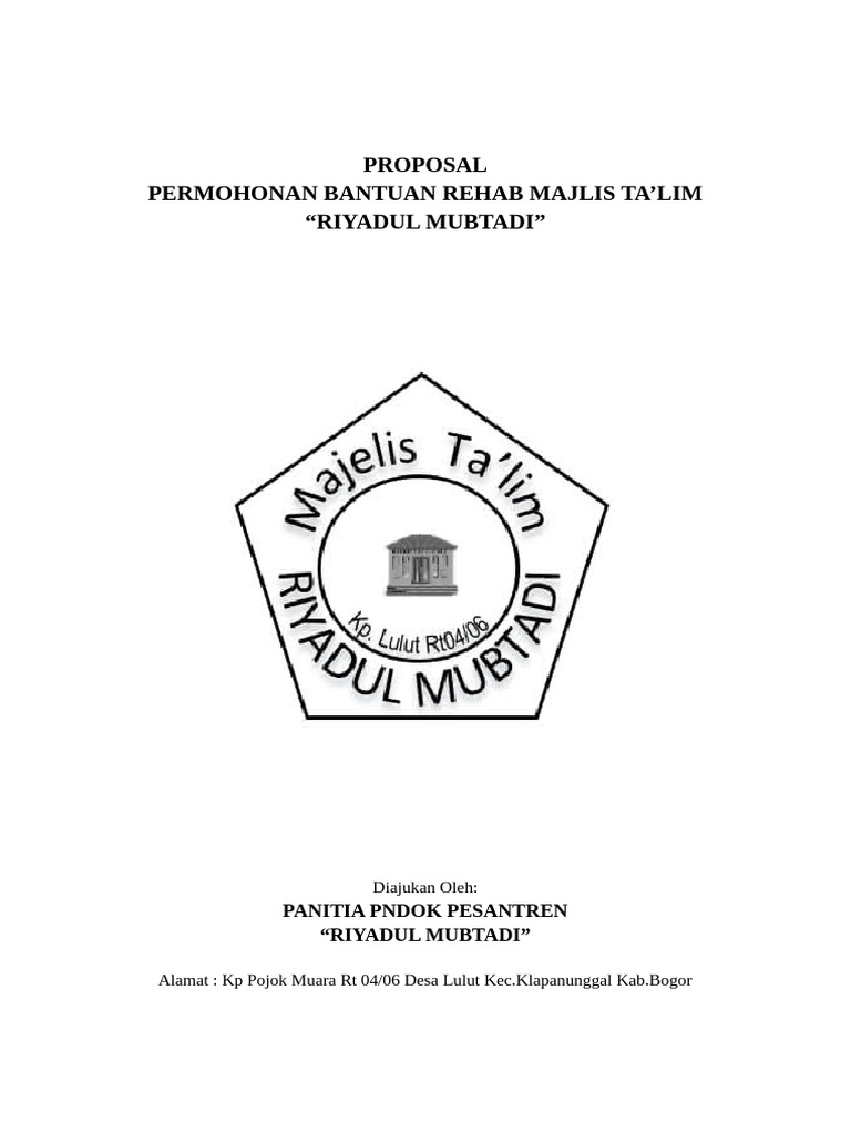 PROPOSAL Riadul Mubtadi | PDF