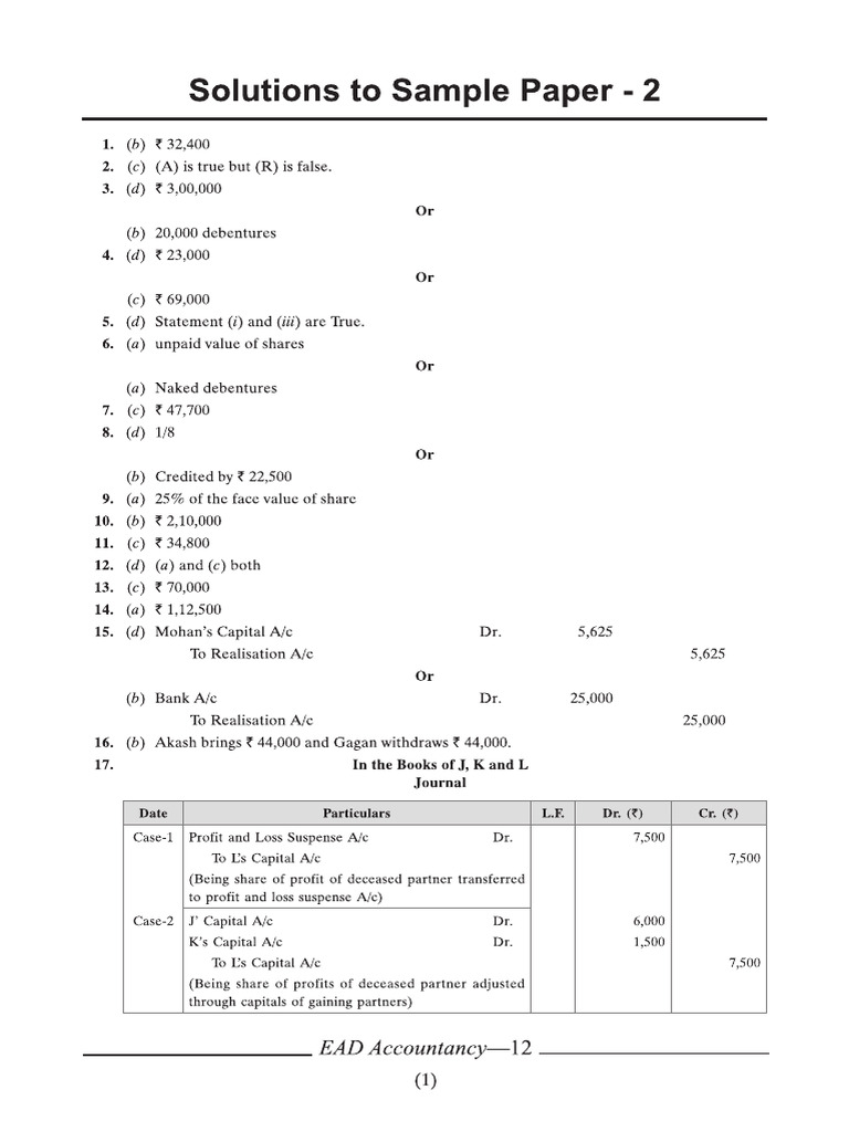 Sample Paper 2 Solution | PDF