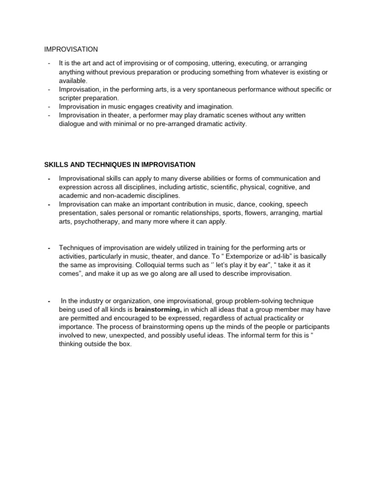 Improvisation | PDF
