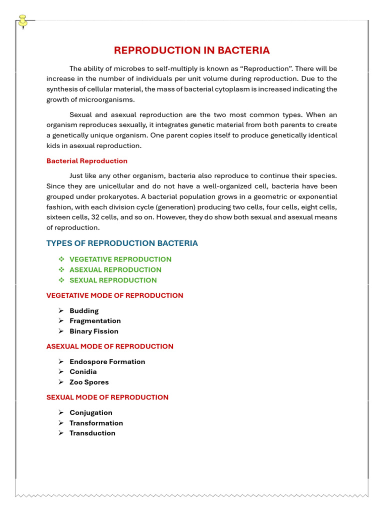 Reproduction In Bacteria Pdf Sexual Reproduction Bacteria