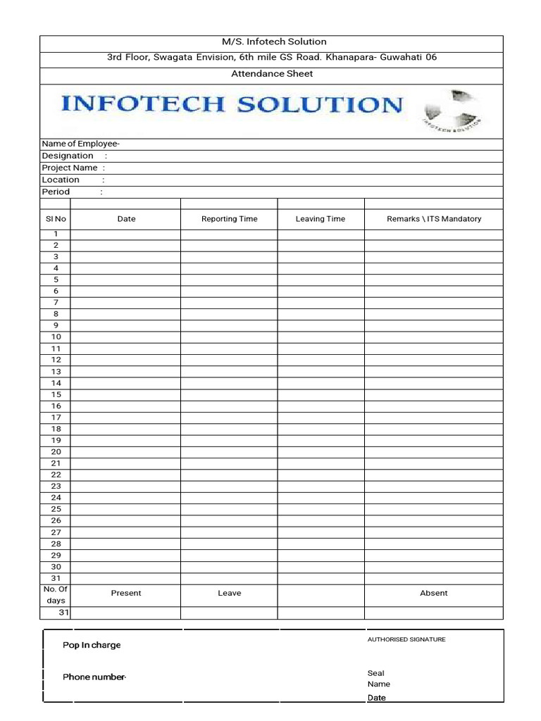 Format Attendance Sheet | PDF