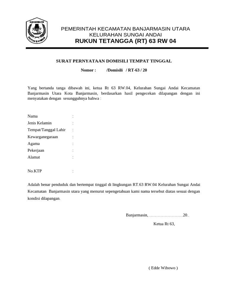 Surat Domisili | PDF