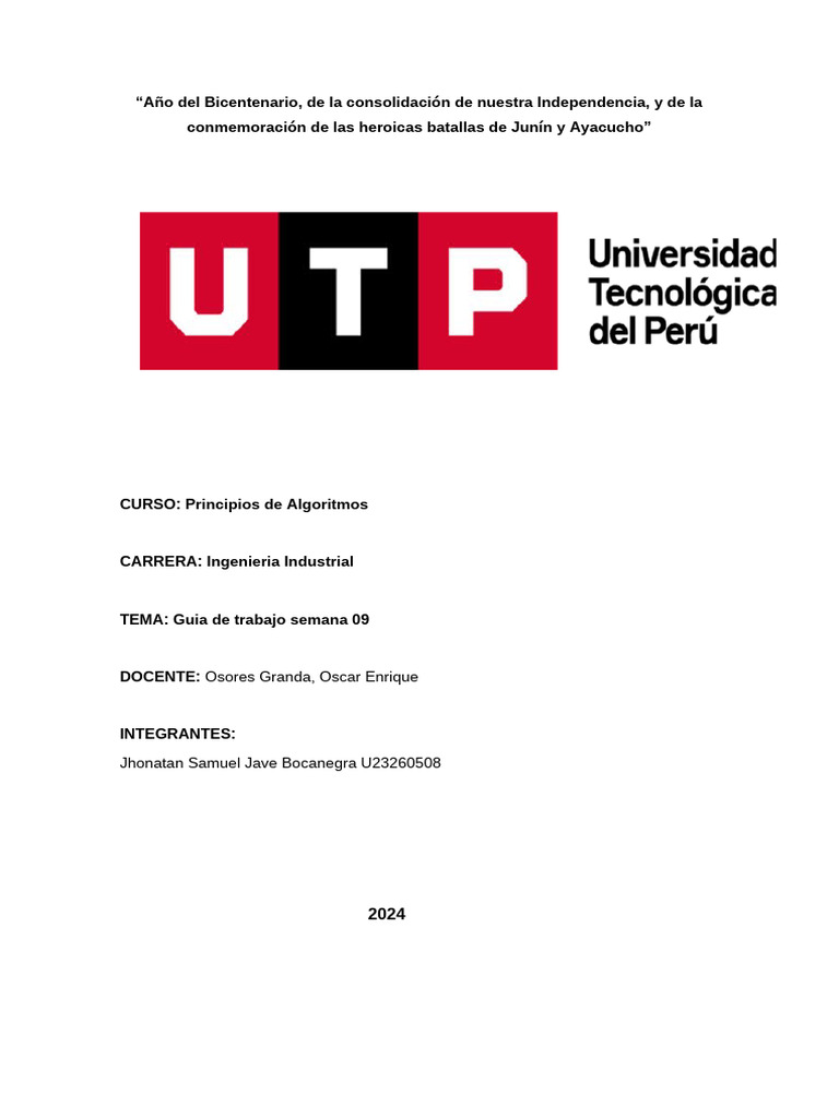 Guia de Trabajo S09 | PDF