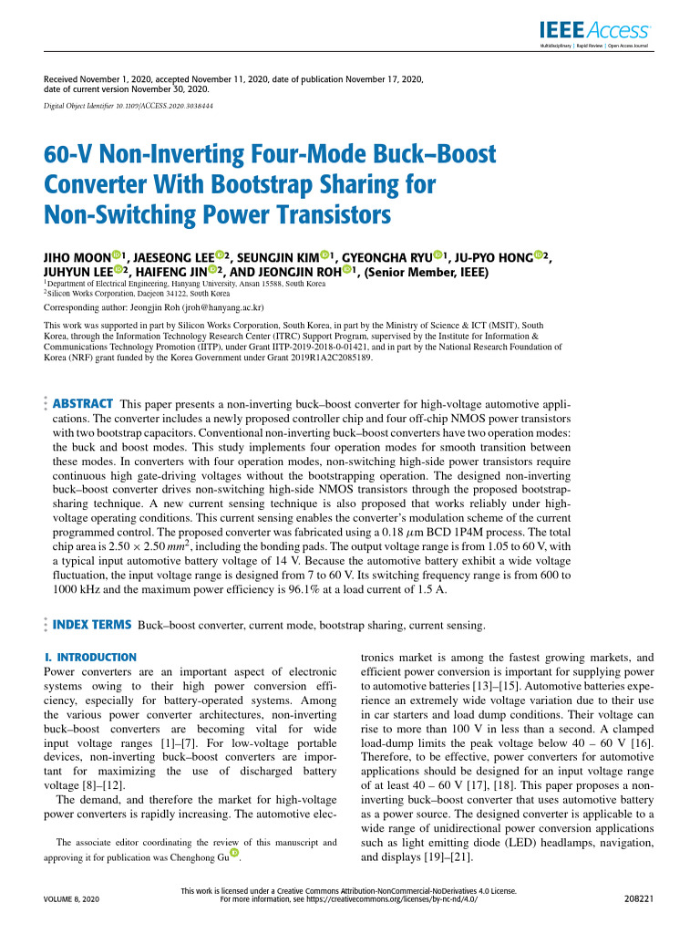 60-V Non-Inverting Four-Mode BuckBoost Converter With Bootstrap Sharing ...