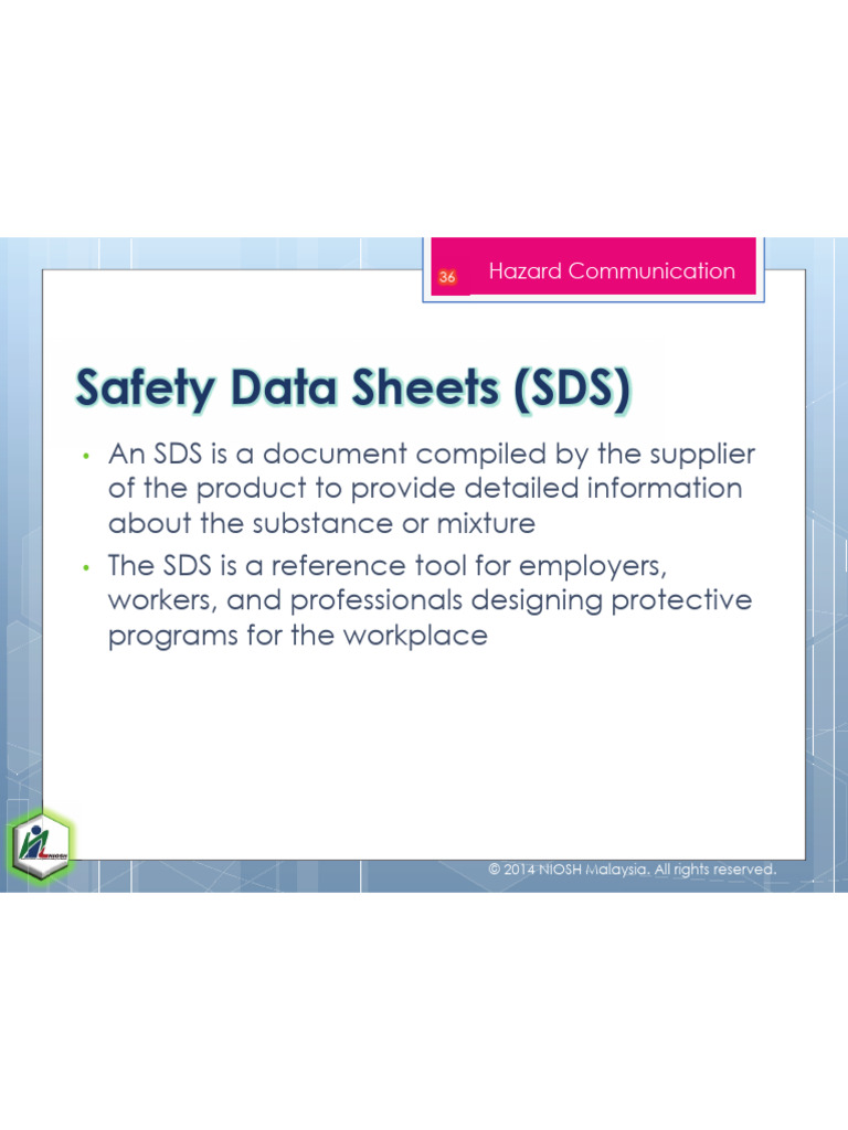 SDS-Hazard_Communication | PDF | Occupational Safety And Health | Safety