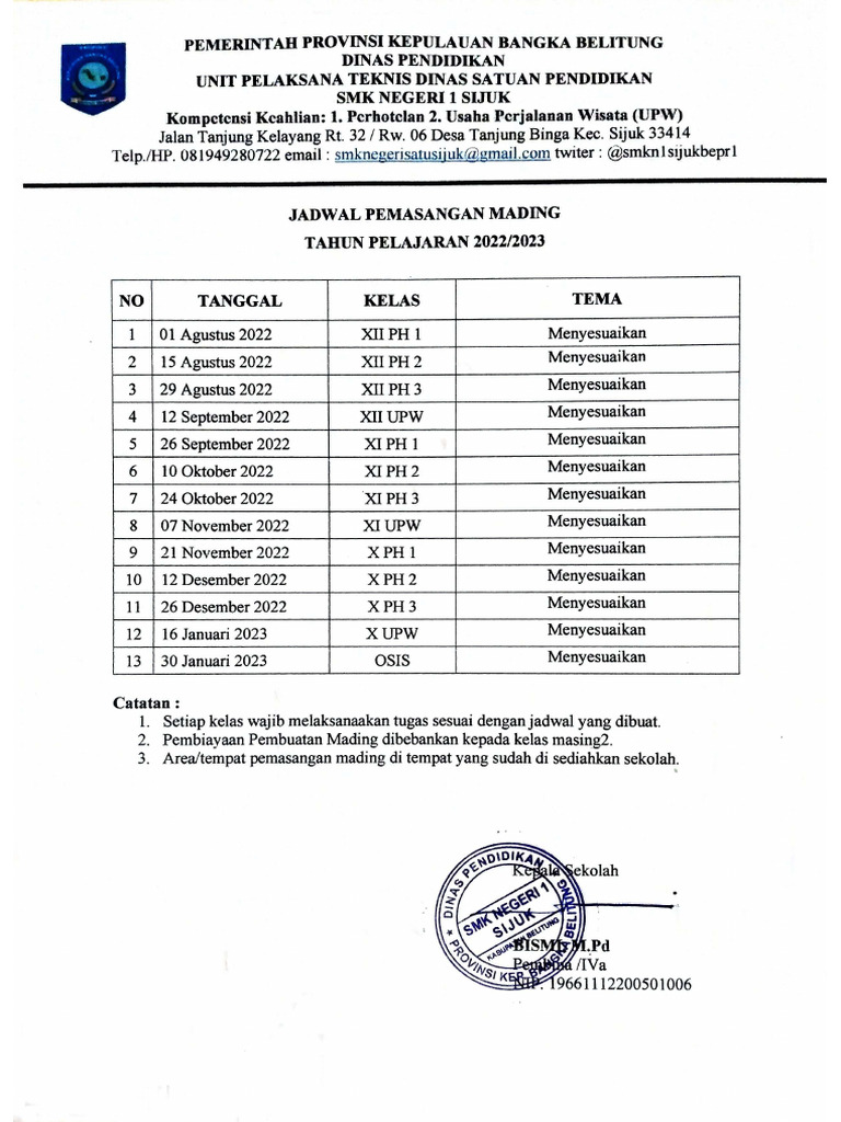 Jadwal Mading | PDF