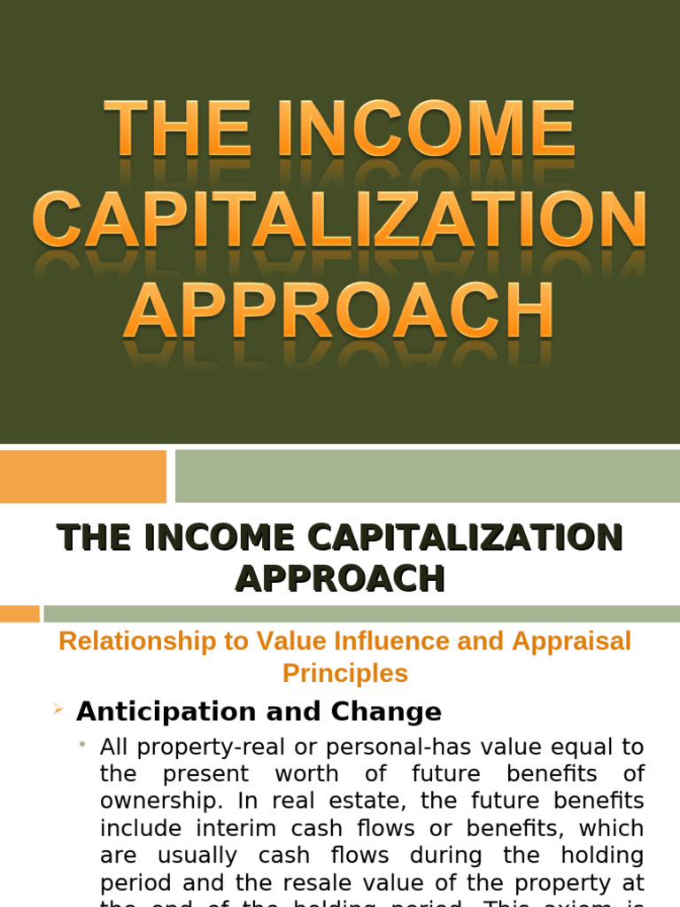 1.c Method Approach the Income Capitalization Approach 1 | PDF ...