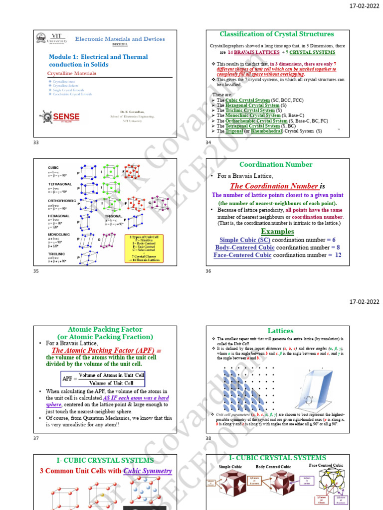 Crystal Systems & Bravais Lattices | PDF | Crystal Structure | Crystal