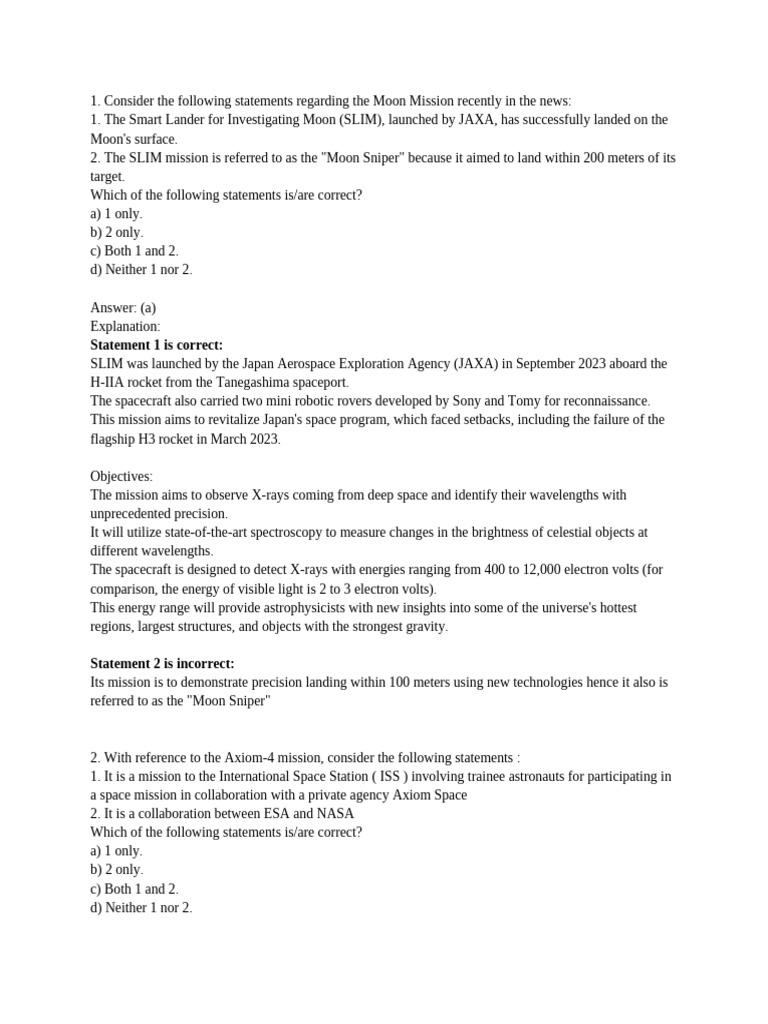 Revision Test - 02 (1-25) | PDF | Redshift | Nasa