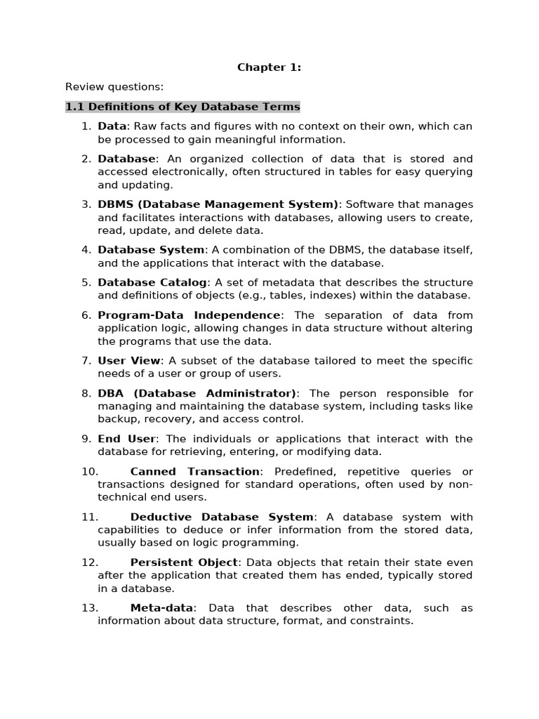 Database Answer | PDF | Databases | Relational Database
