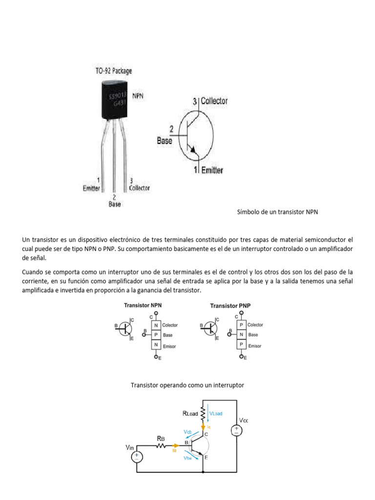 Símbolo y funciones del transistor NPN | PDF | Transistor | Transistor ...